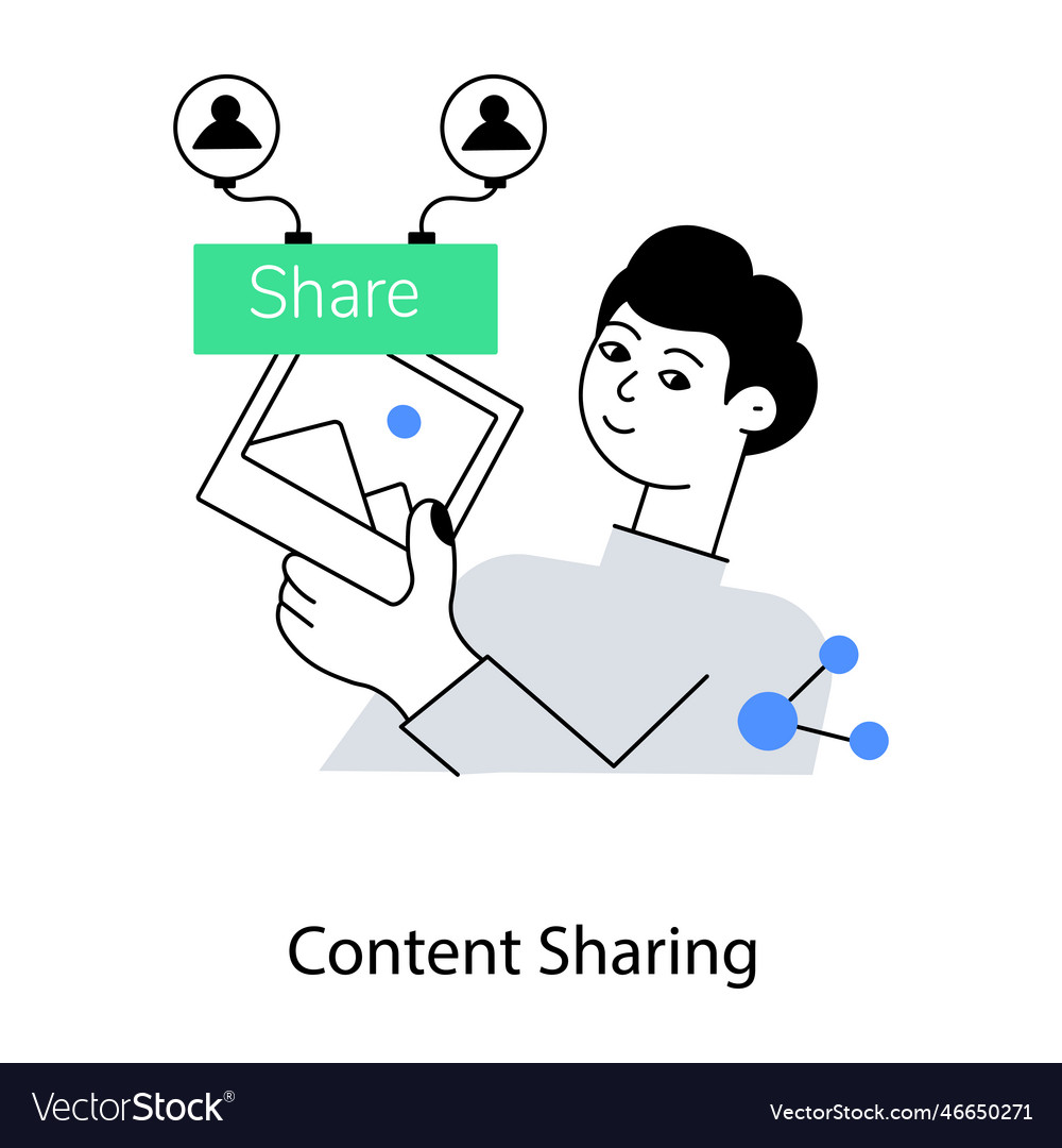 Content sharing Royalty Free Vector Image - VectorStock