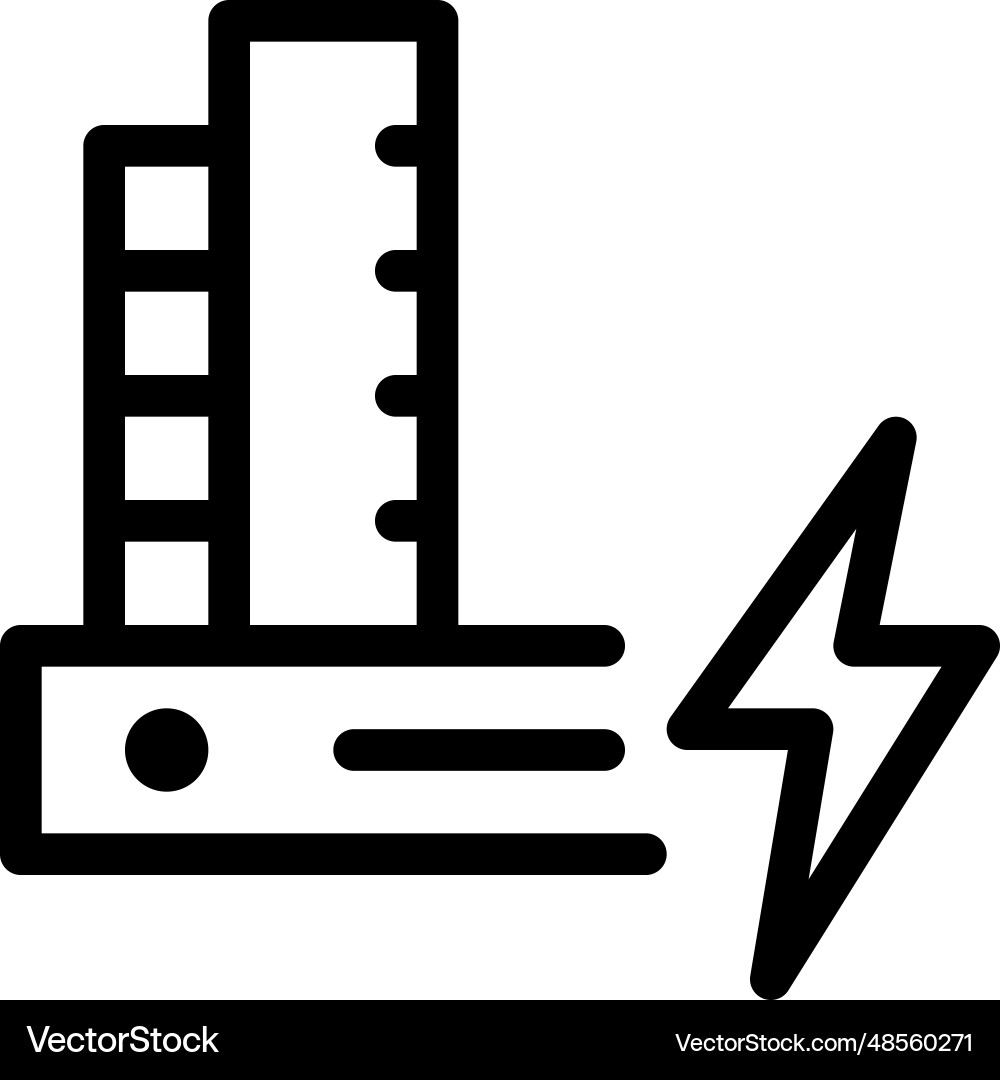 Electricity provided in buildings by power Vector Image
