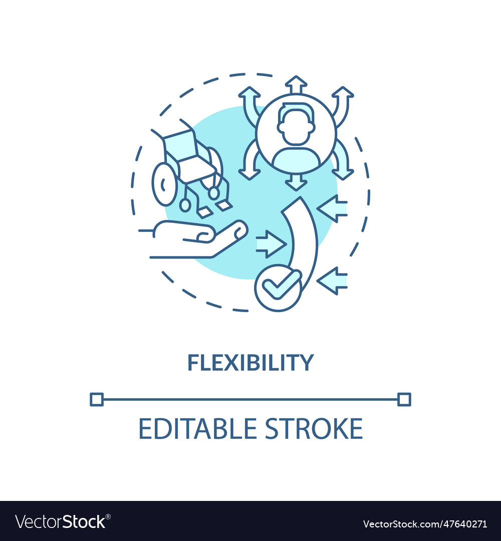 Flexibility turquoise concept icon Royalty Free Vector Image Flexibility turquoise concept icon Royalty Free Vector Image