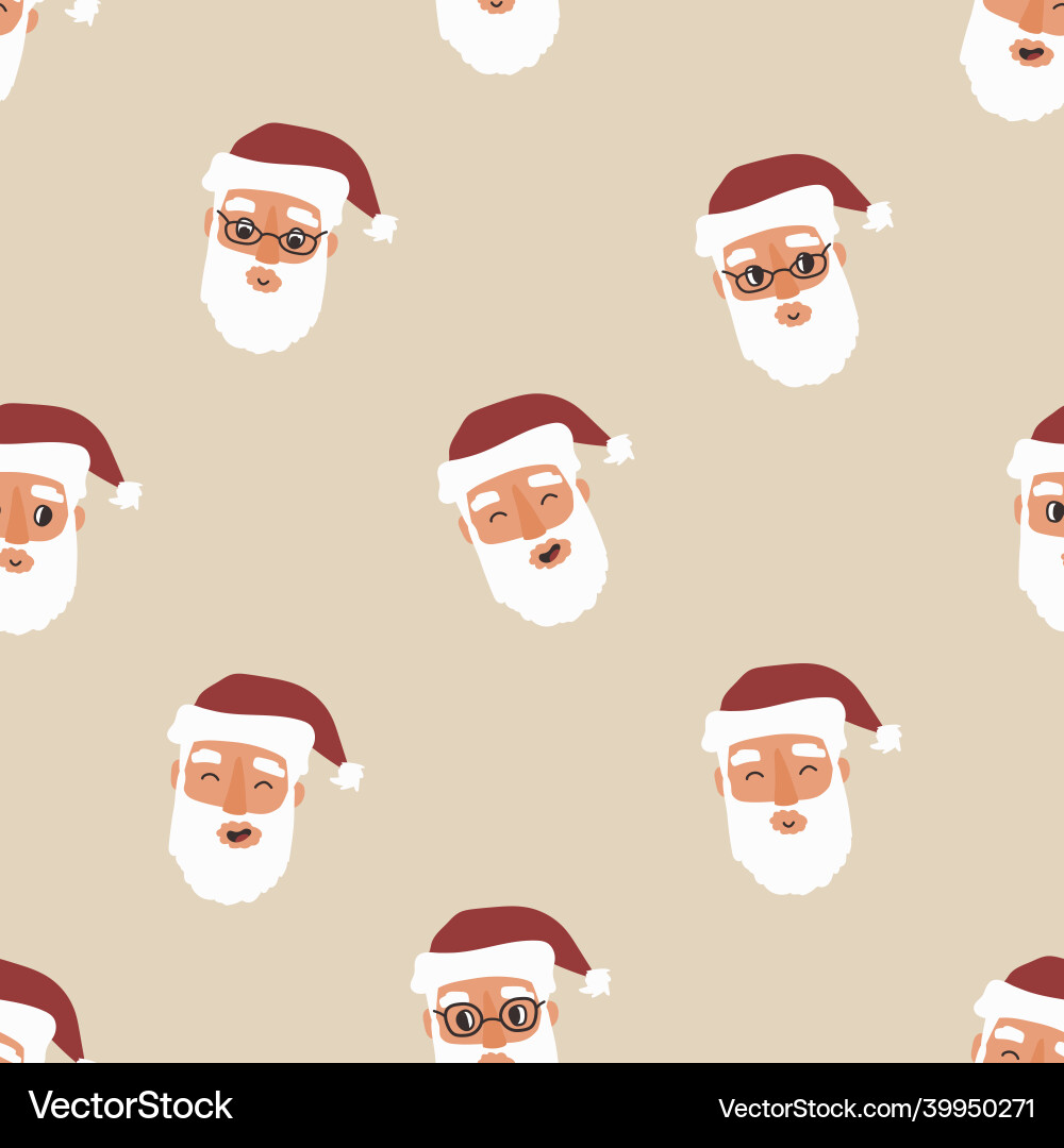 Happy santa claus seamless pattern Royalty Free Vector Image