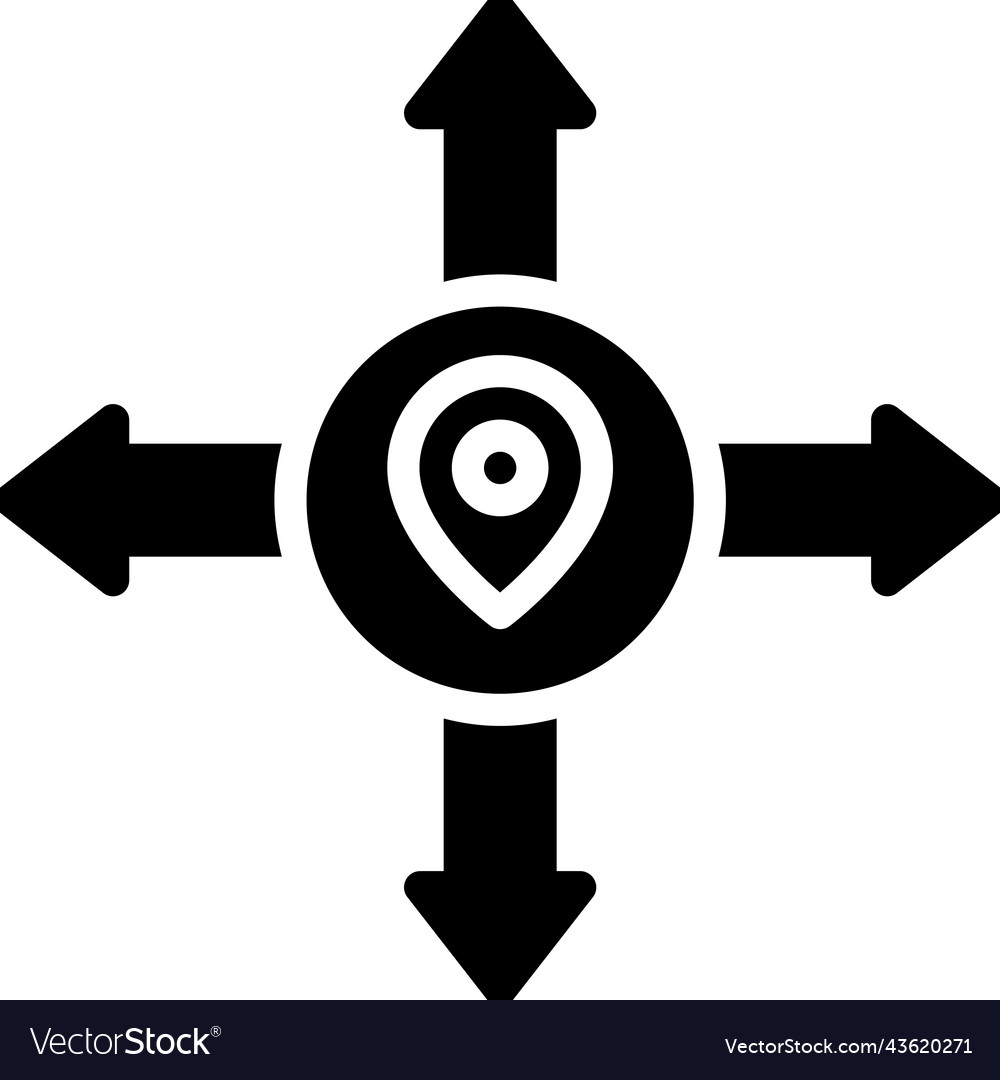 Intersection arrows icon location map Royalty Free Vector