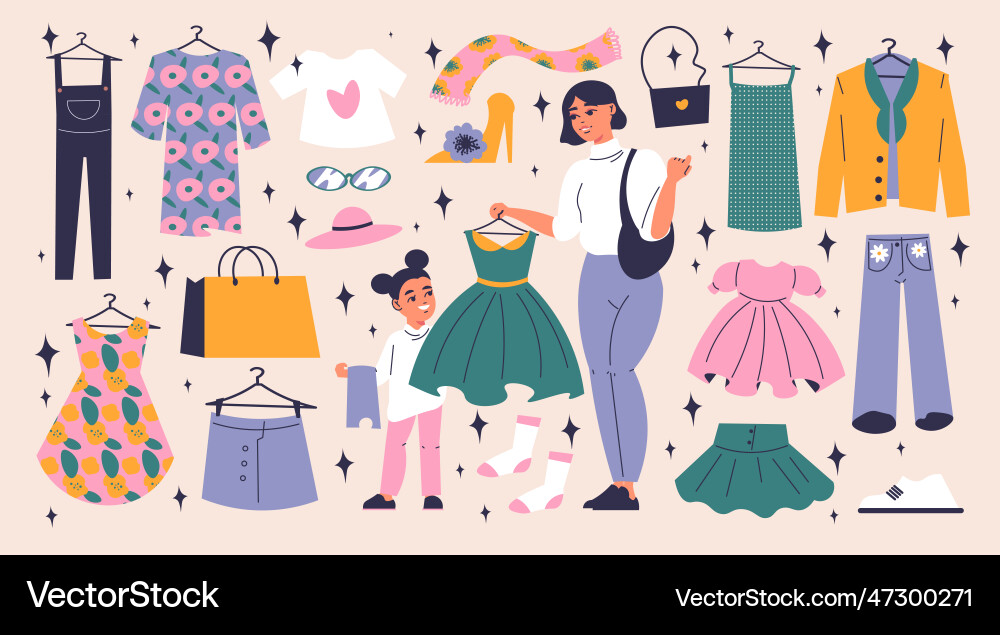 Kids dress up flat Royalty Free Vector Image - VectorStock