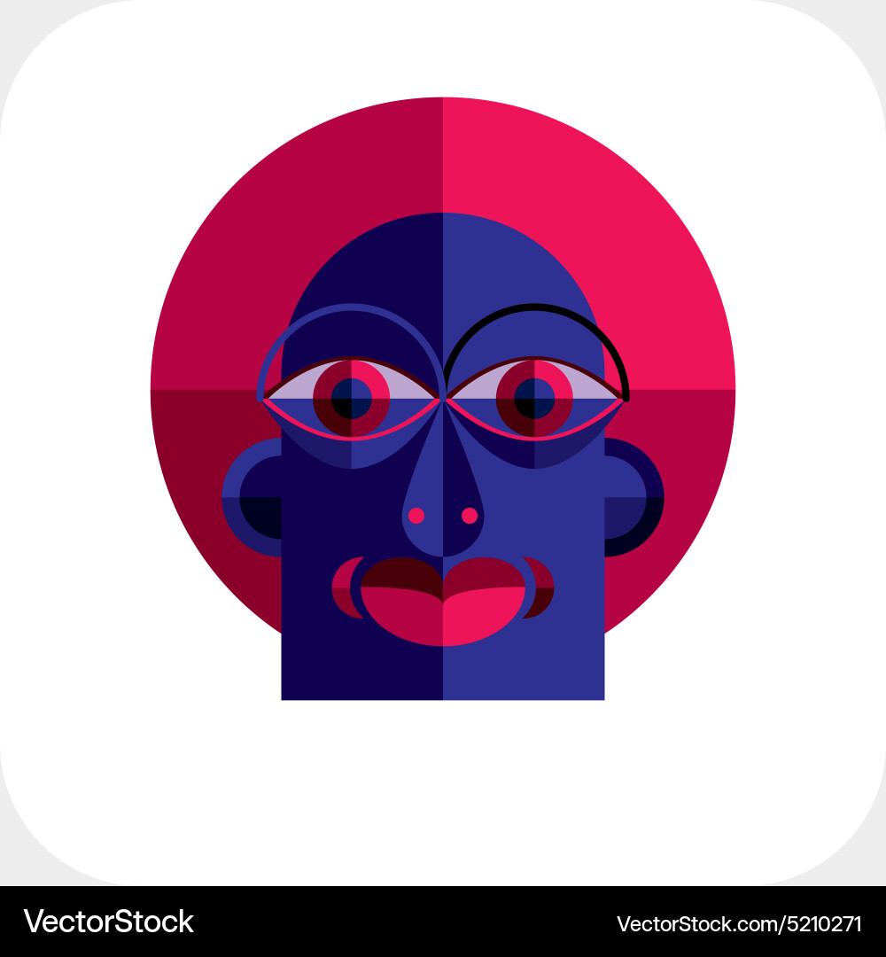 Personality face colorful made from geometric Vector Image