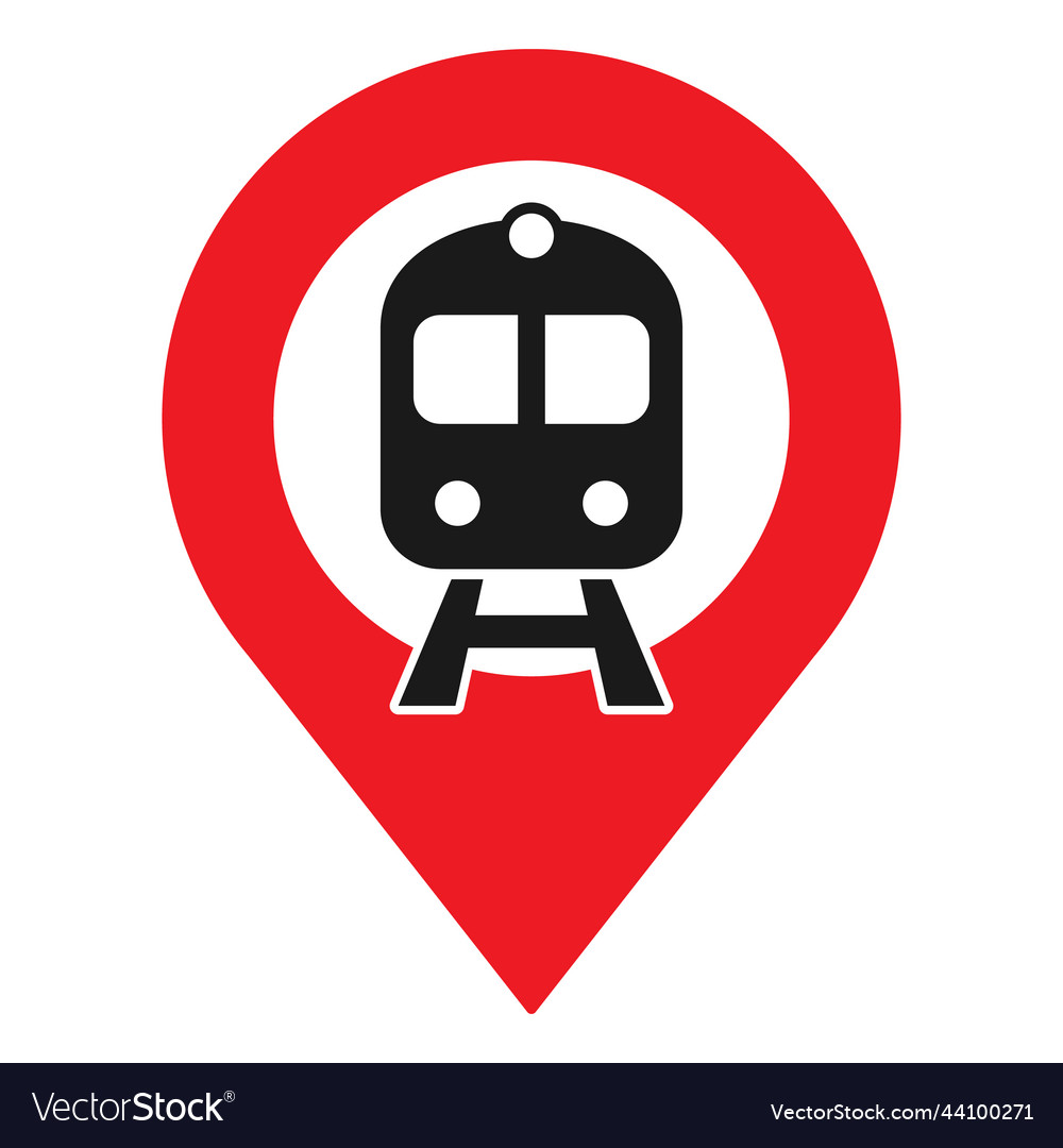 Railway station map pointer icon map pointer Vector Image