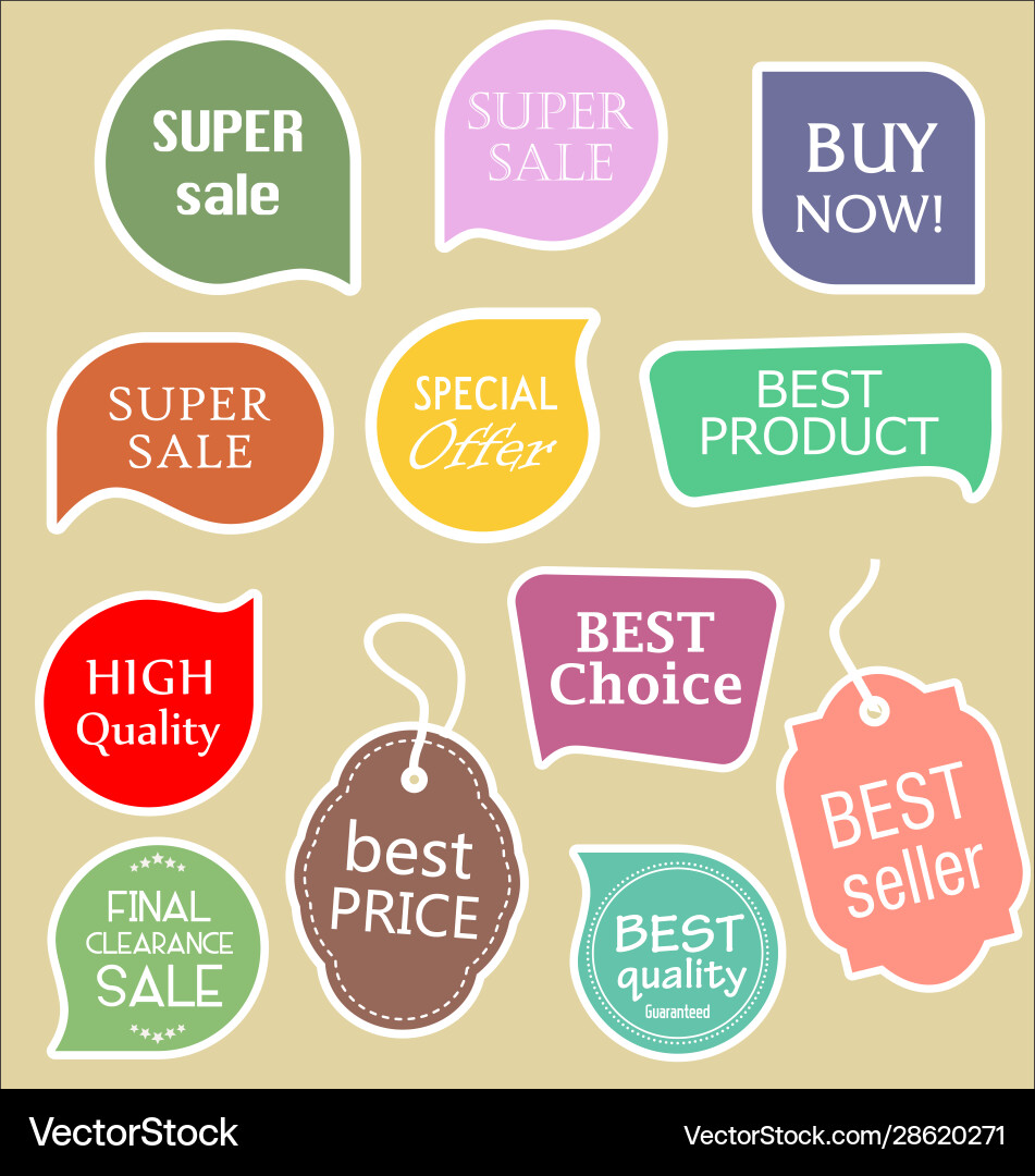 Sale stickers tags and labels collection 2 Vector Image