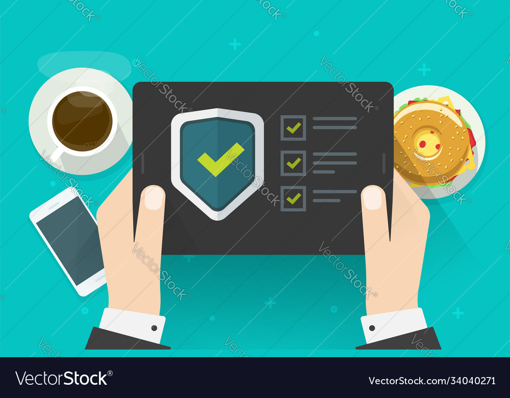 Security verification check digital test on tablet
