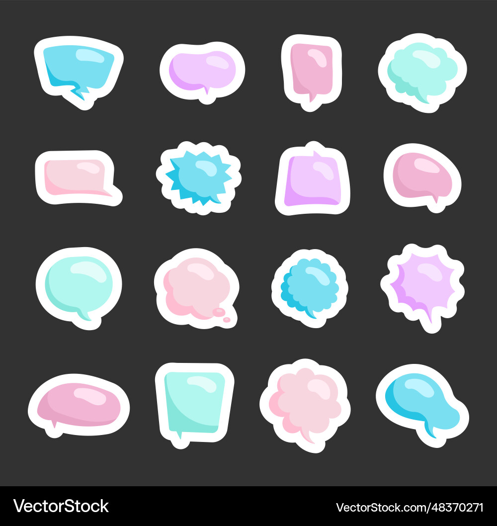 Speech bubble sticker bookmark think talking Vector Image