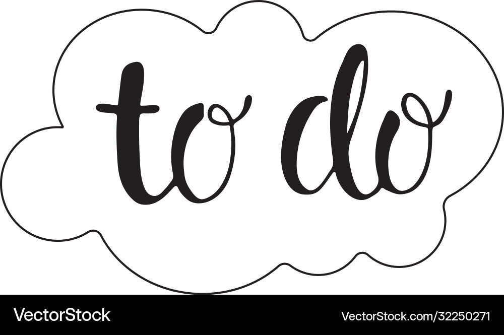 To do - hand written sign for organized planner Vector Image
