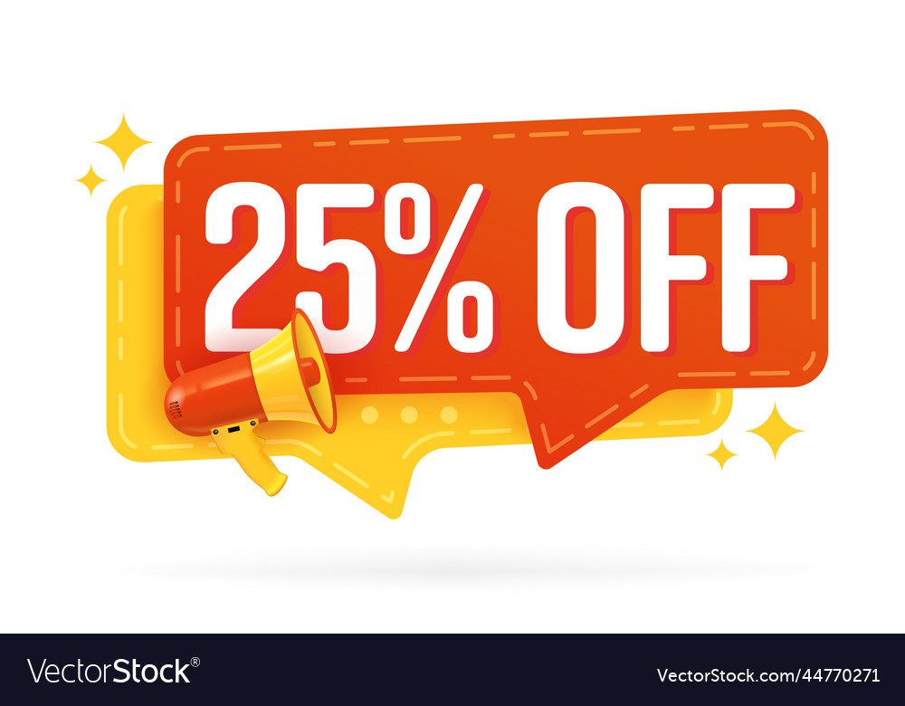 Twenty five percent off price discount red sticker Twenty five percent off price discount red sticker