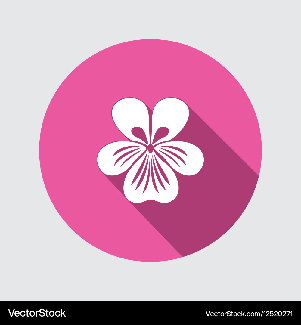 Viola violet nasturtium pansy flower icon Vector Image