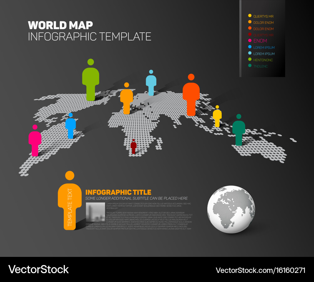 World map infographic template with figures Vector Image