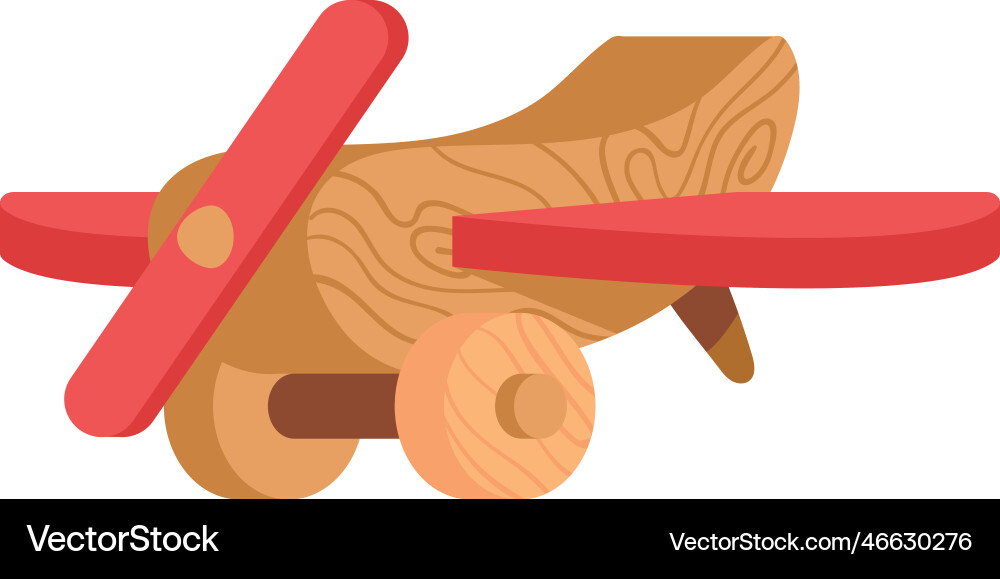 Airplane wooden toy Royalty Free Vector Image - VectorStock