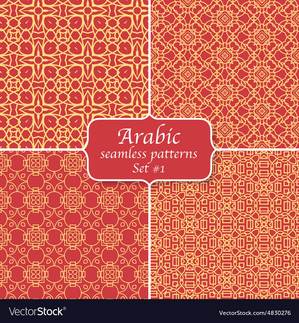 Arabic seamless patterns set Royalty Free Vector Image