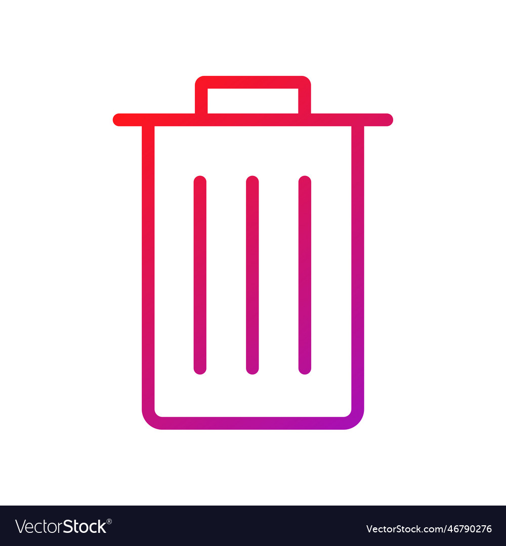 Bin gradient icon Royalty Free Vector Image - VectorStock
