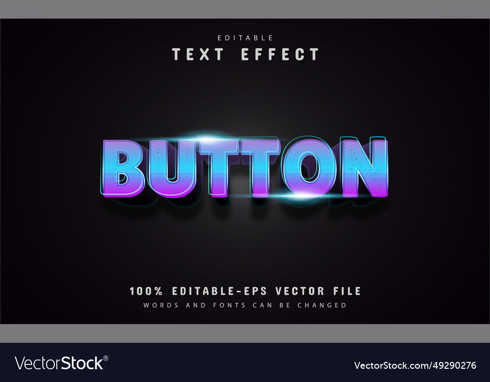 Button gradient text effects Royalty Free Vector Image