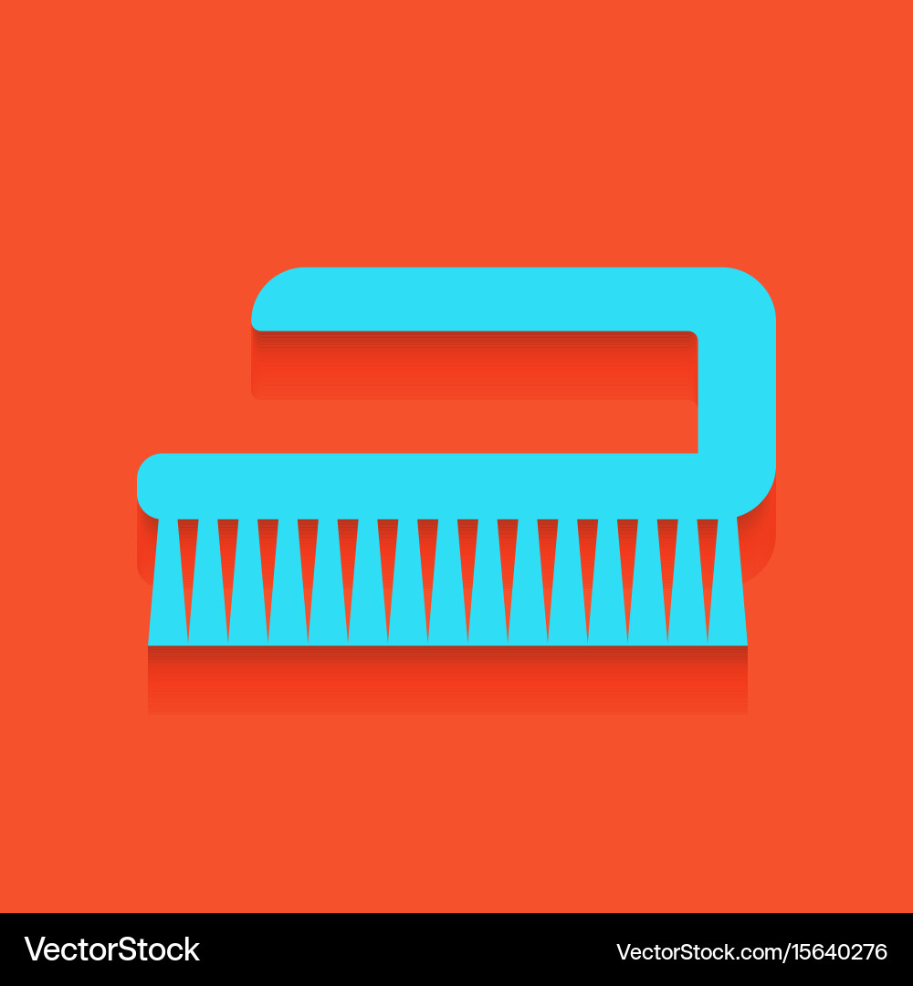 Cleaning brush hygiene tool sign whitish Vector Image