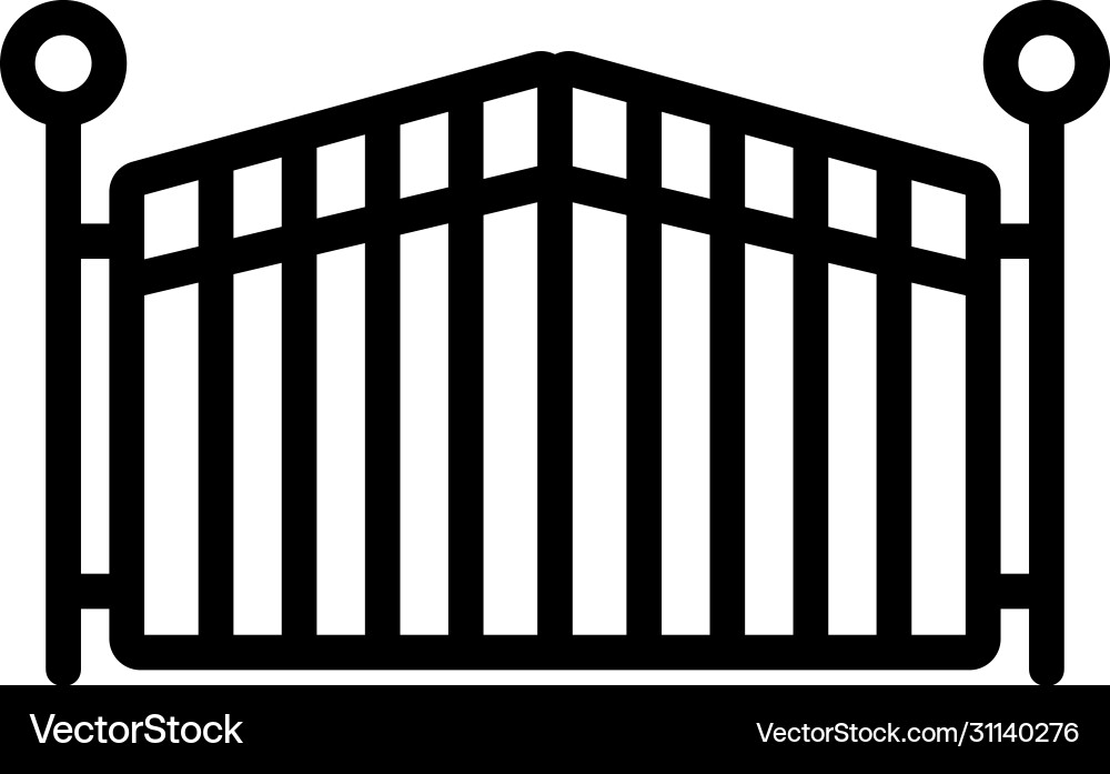 Decorative entrance gate icon outline Royalty Free Vector