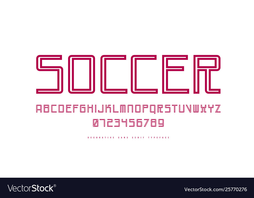 Decorative sans serif font with inner contour Vector Image Decorative sans serif font with inner contour Vector Image