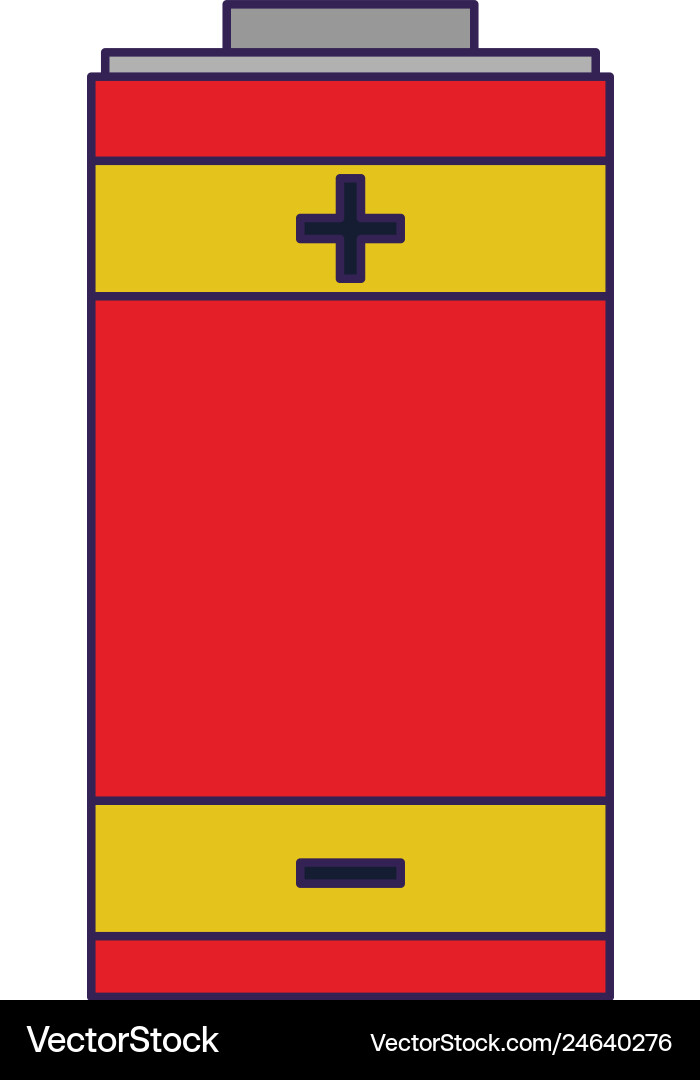 Electric battery symbol isolated blue lines Vector Image