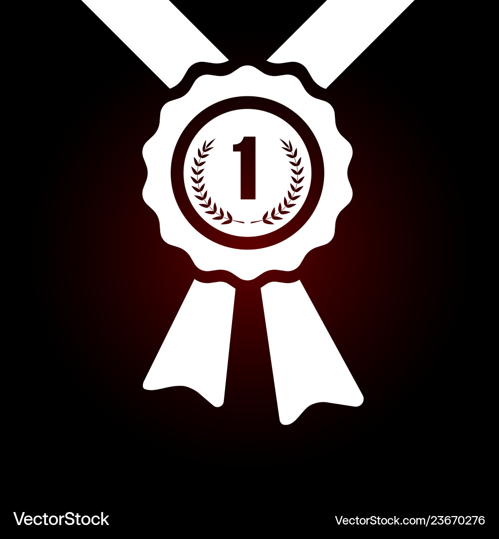 First place award winner badge icon emblem Vector Image