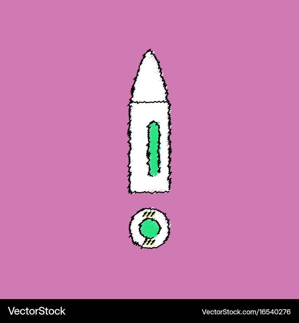 Flat shading style icon military bullet and primer