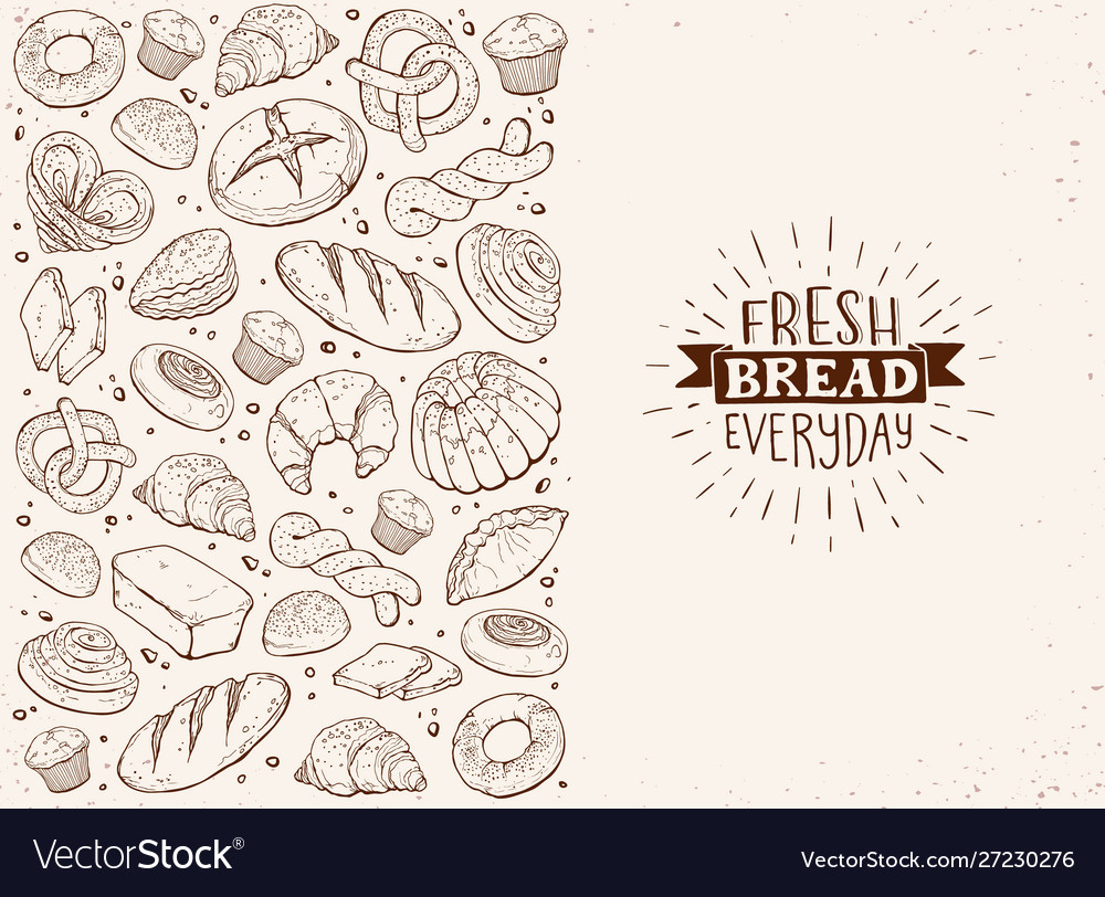 Fresh bread poster Royalty Free Vector Image - VectorStock