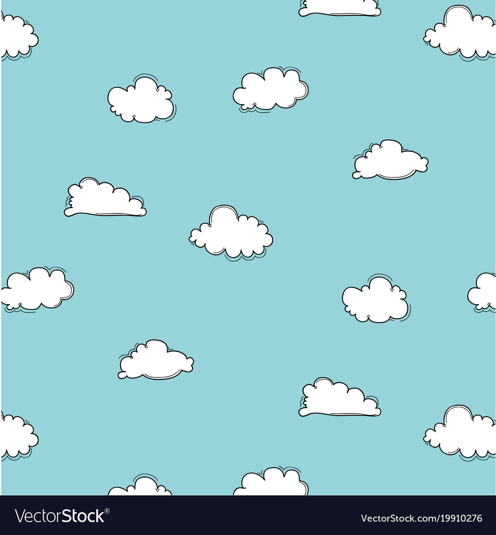 Hand drawn clouds pattern Royalty Free Vector Image