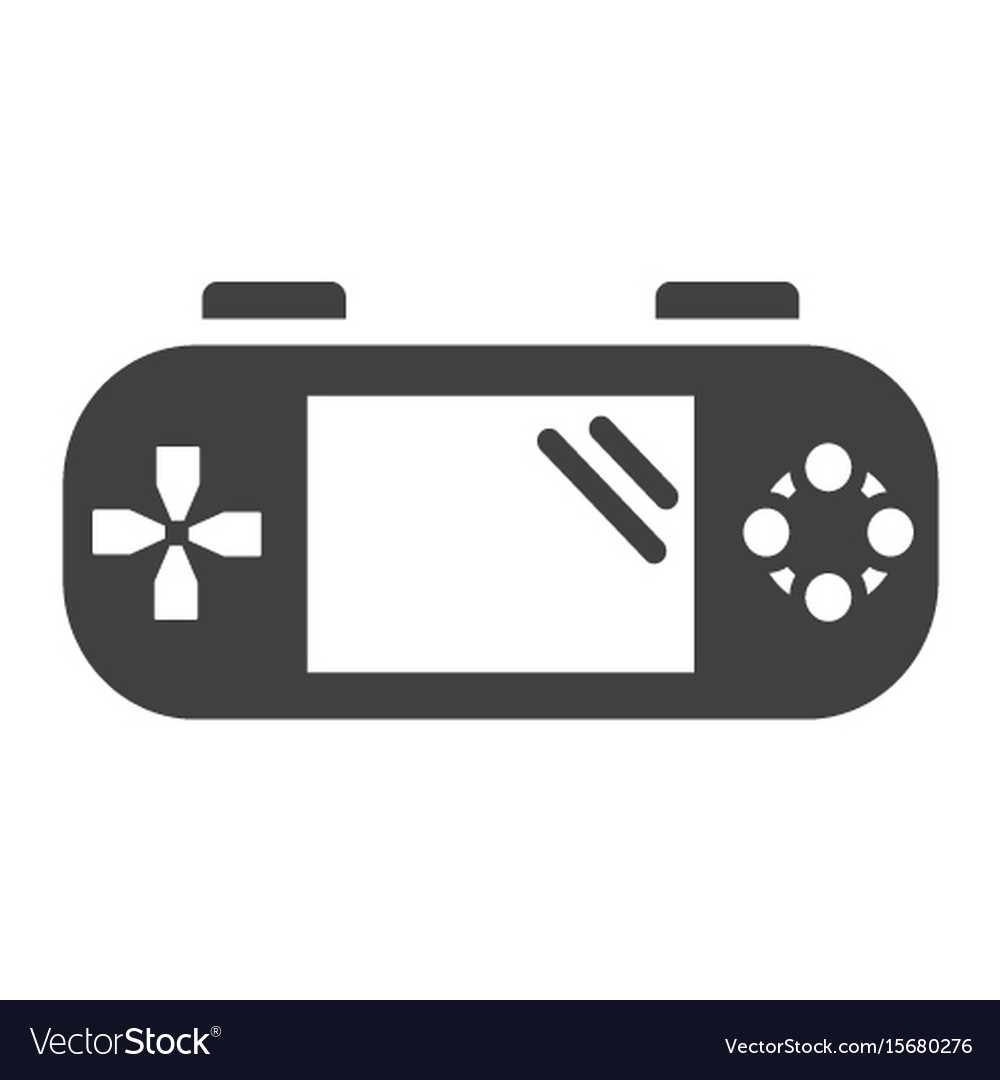 Handheld game console solid icon controller Vector Image