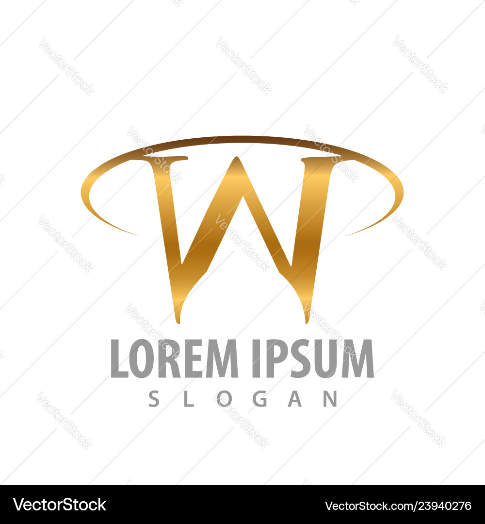 Luxury w letter logo concept design symbol Vector Image