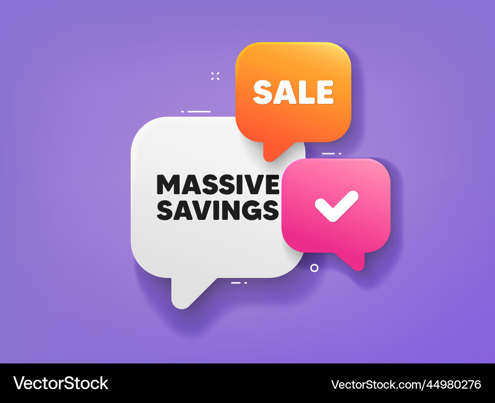 Massive savings tag special offer price sign 3d Vector Image
