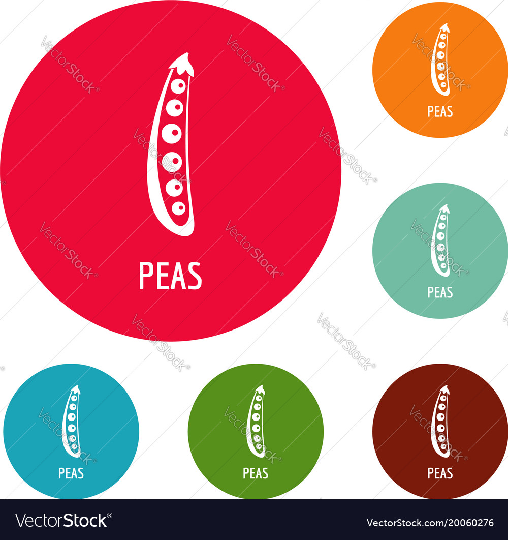 Peas icons circle set Royalty Free Vector Image