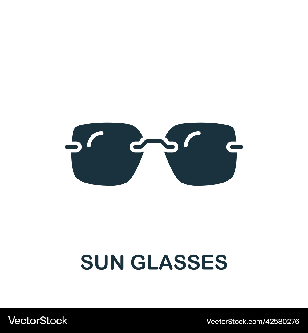 Sun glasses icon monochrome simple summer icon Vector Image