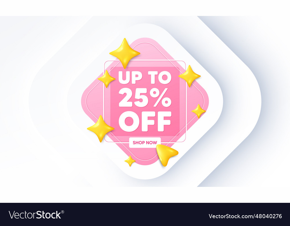 Up to 25 percent off sale discount offer price Vector Image