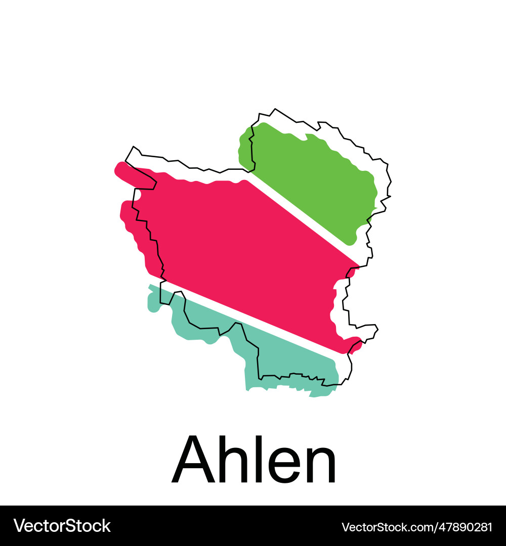Ahlen map map of the germany country borders Vector Image