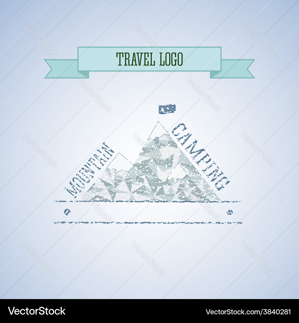 Badge and label logo graphic on abstract blue Vector Image