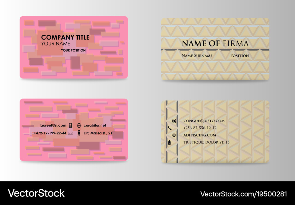 Business card background design with logo Vector Image