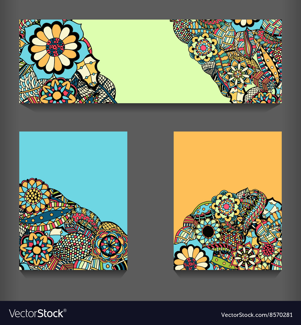 Ethnic pattern cards Royalty Free Vector Image