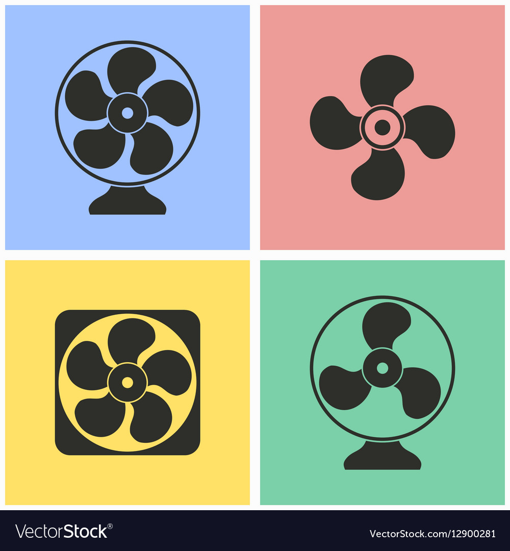 Fan icon set Royalty Free Vector Image - VectorStock