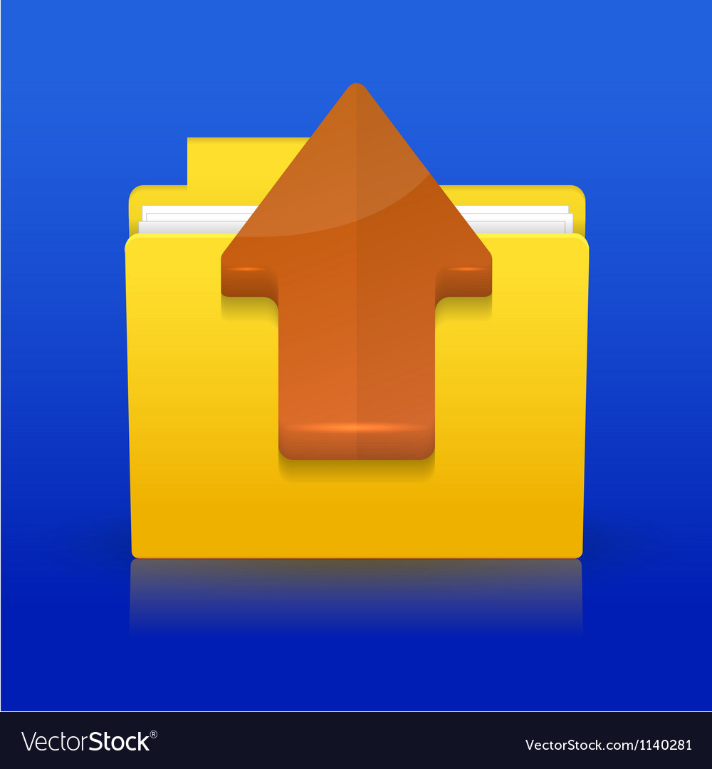 Folder upload Royalty Free Vector Image - VectorStock