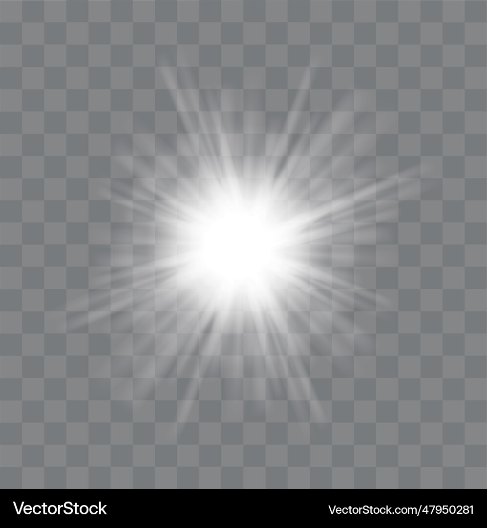 Glow of the sun rays star flashed sparks Vector Image