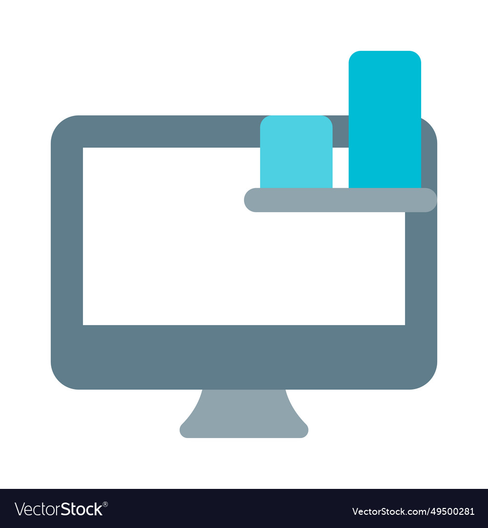 Graphical representation of data on desktop Vector Image