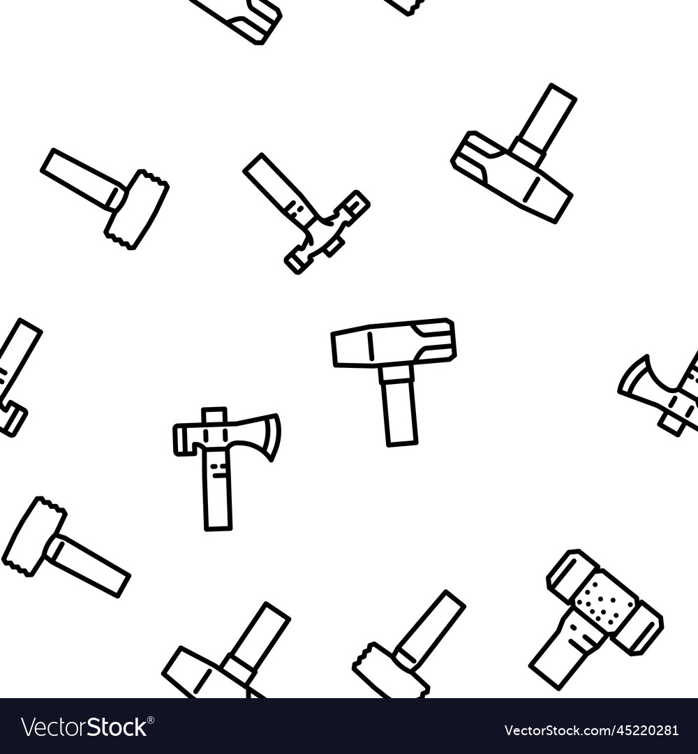 Hammer tool construction seamless pattern Vector Image