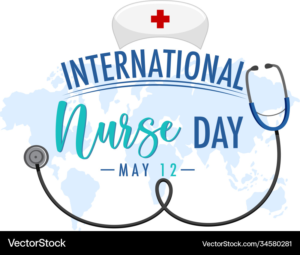 International nurse day logo with nurses cap Vector Image