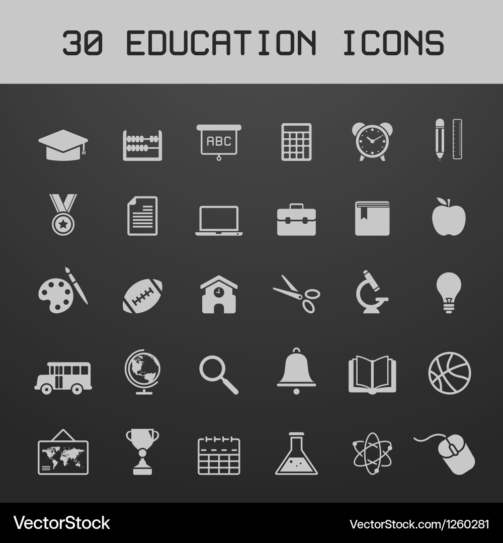 Light education icon set Royalty Free Vector Image