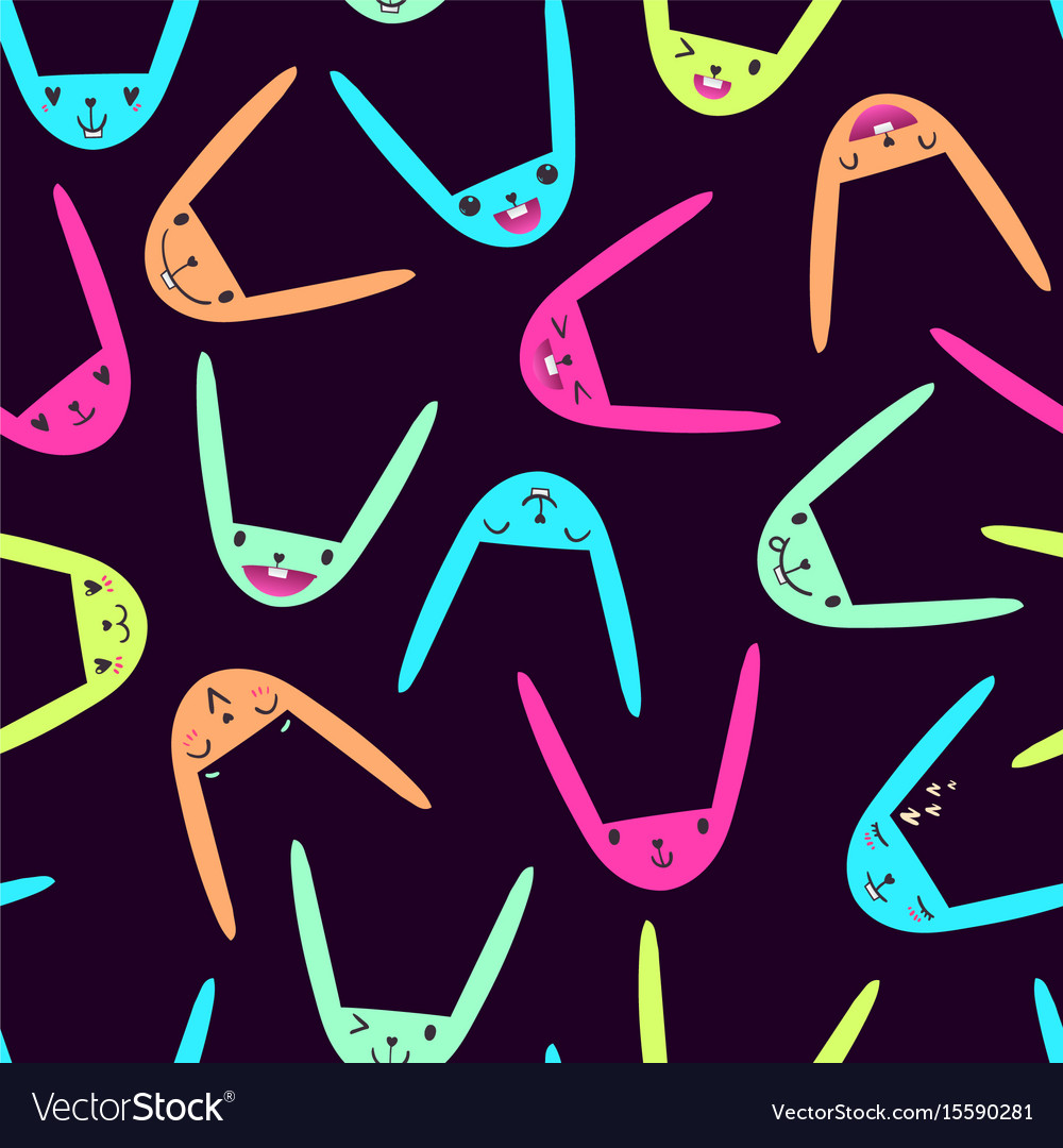 Rabbit seamless pattern-05 Royalty Free Vector Image