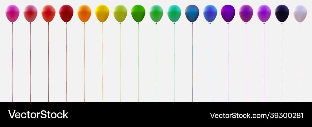 Set of multicolored gradient balloons on grey Vector Image