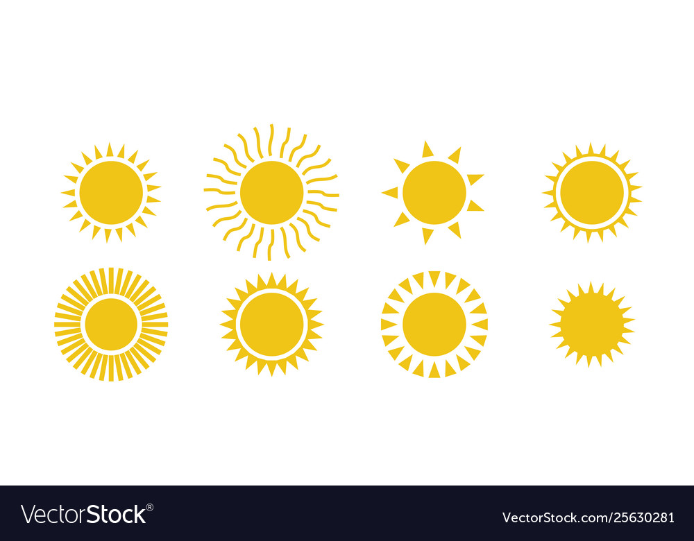 Sun icon set Royalty Free Vector Image - VectorStock