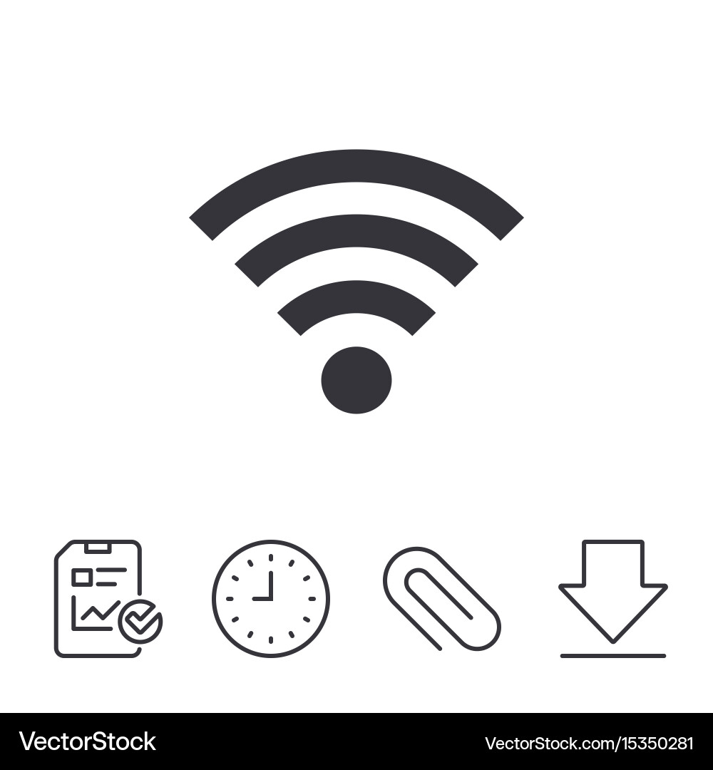 Wifi sign wi-fi symbol wireless network Royalty Free Vector