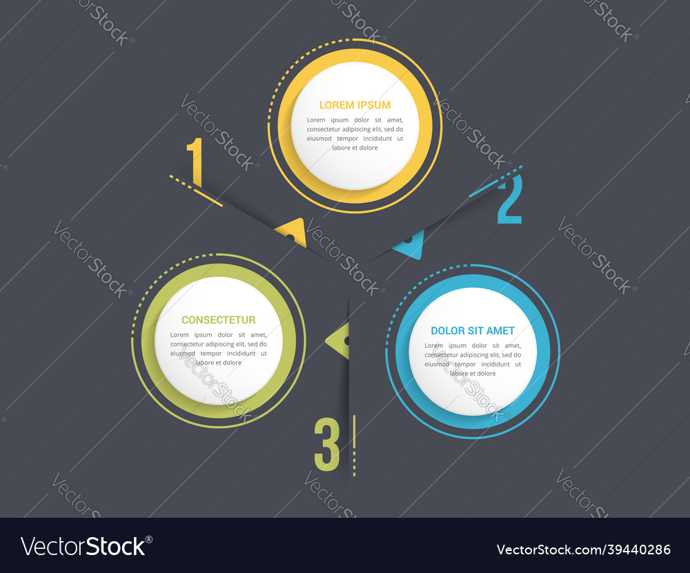 Circle infographics - three elements Royalty Free Vector