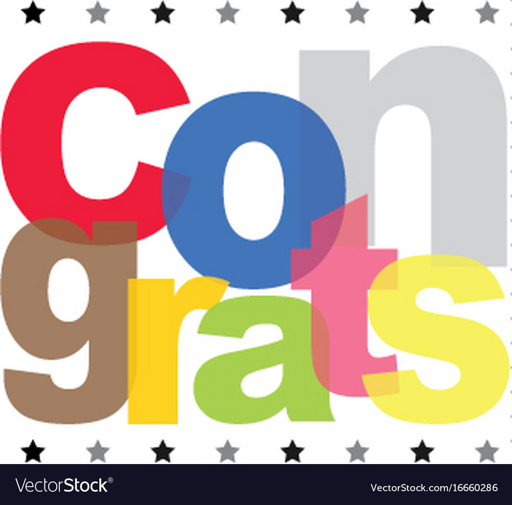 Congrats text design Royalty Free Vector Image